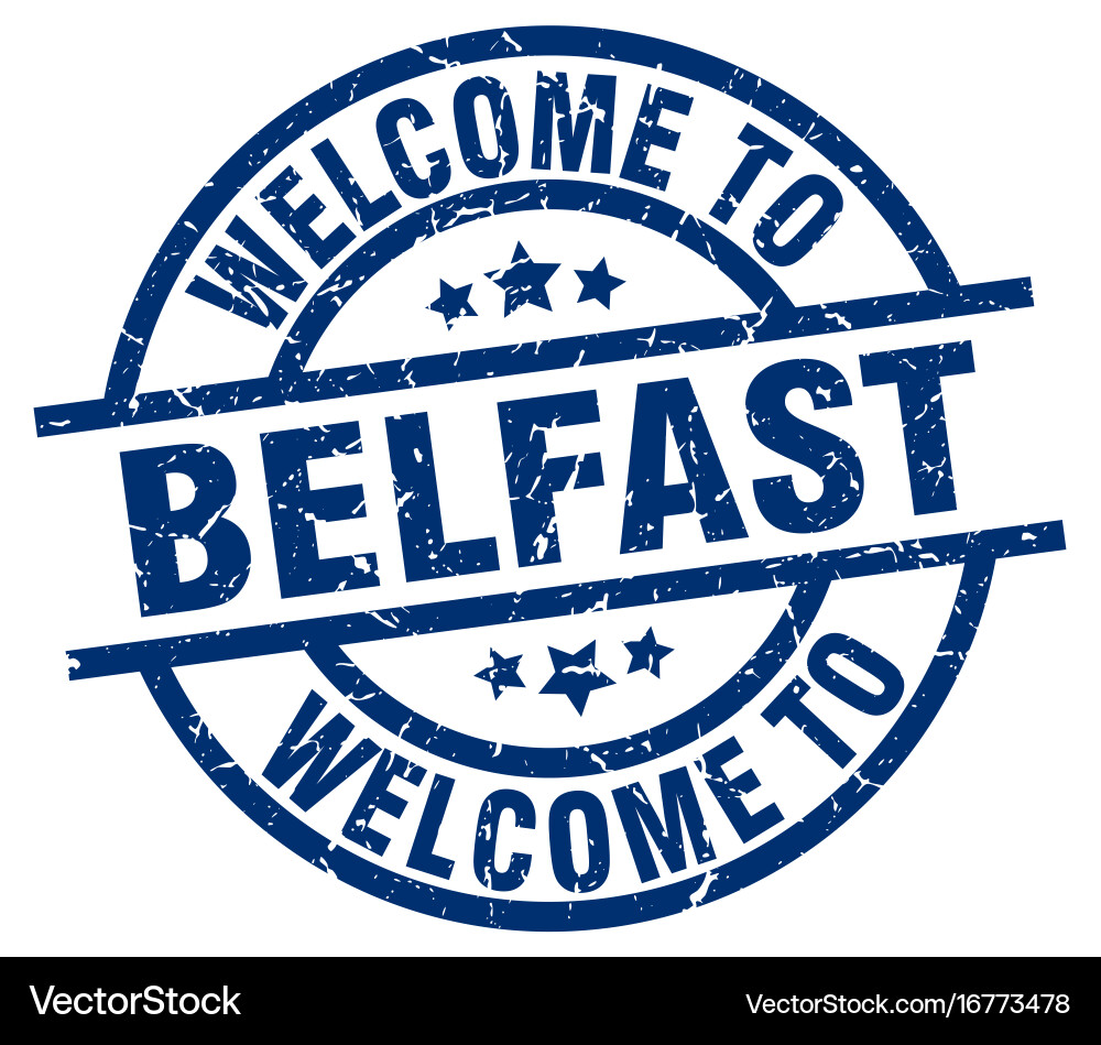 Welcome to belfast blue stamp Royalty Free Vector Image