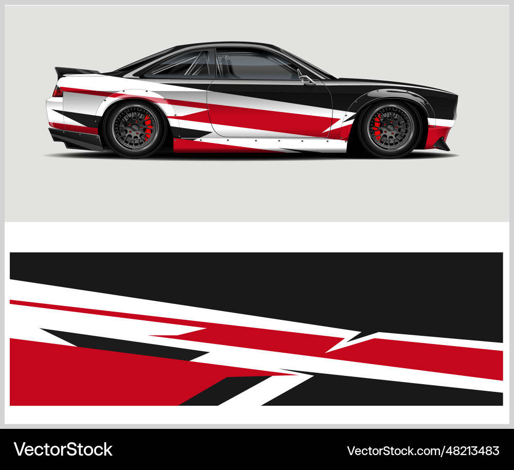 Car wrap design template for vehicle wrap design Vector Image
