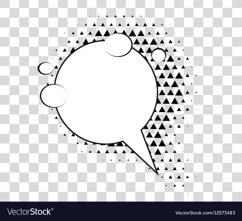 Comic speech bubbles with halftone triangles Vector Image