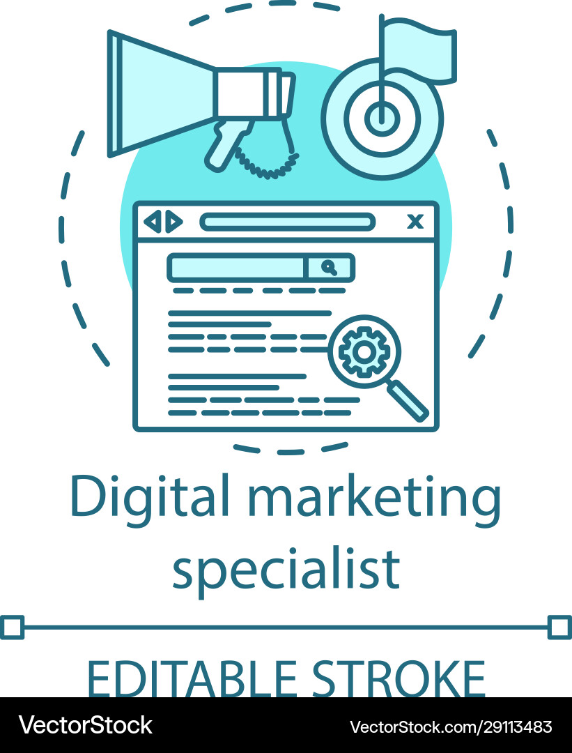 Digital marketing specialist concept icon Vector Image