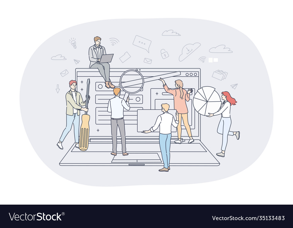 Finance analytics teamwork concept Royalty Free Vector Image