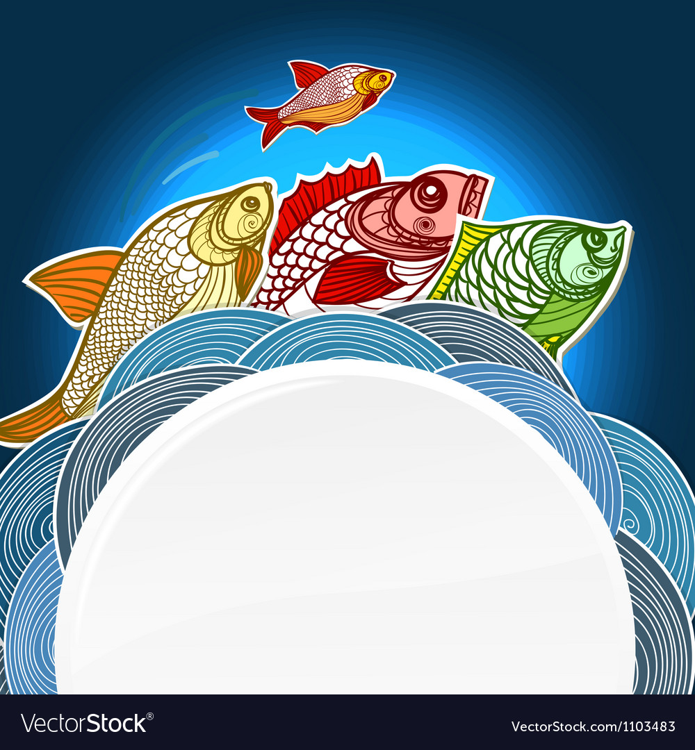 Fish menu template Royalty Free Vector Image - VectorStock