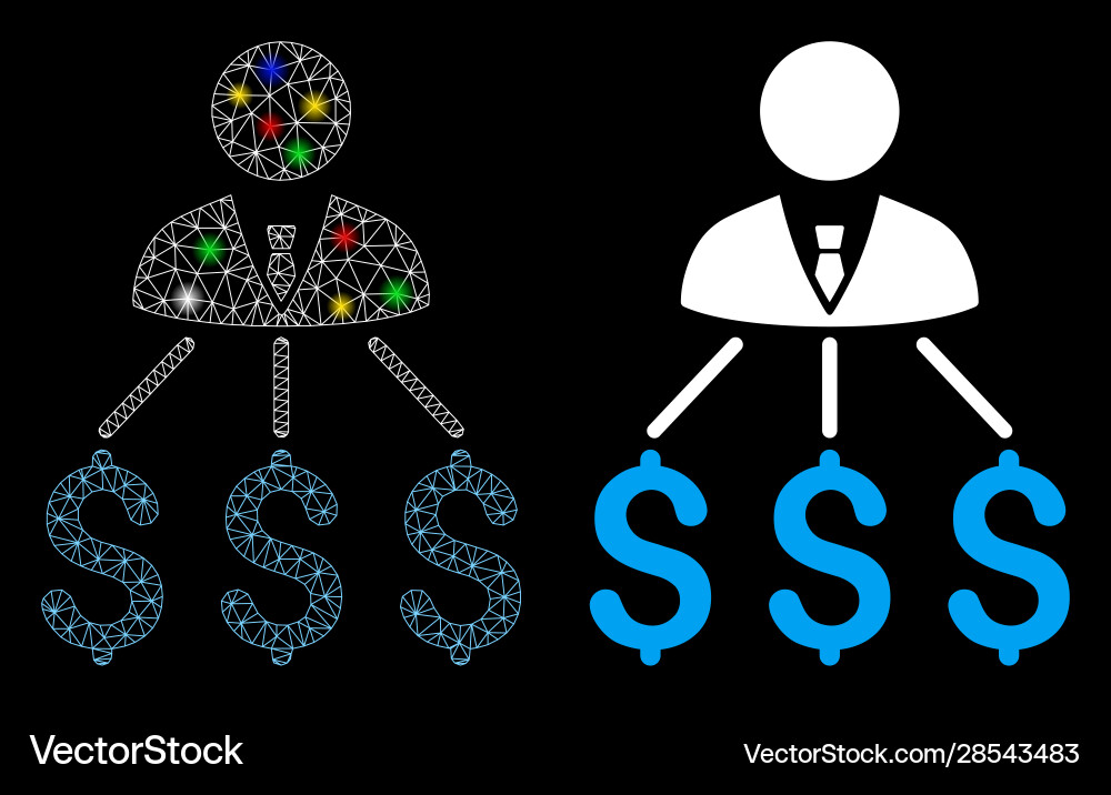 Flare mesh network businessman expenses icon Vector Image