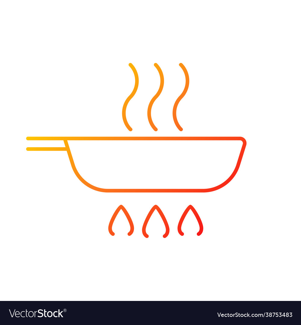 Fry pan gradient linear icon Royalty Free Vector Image