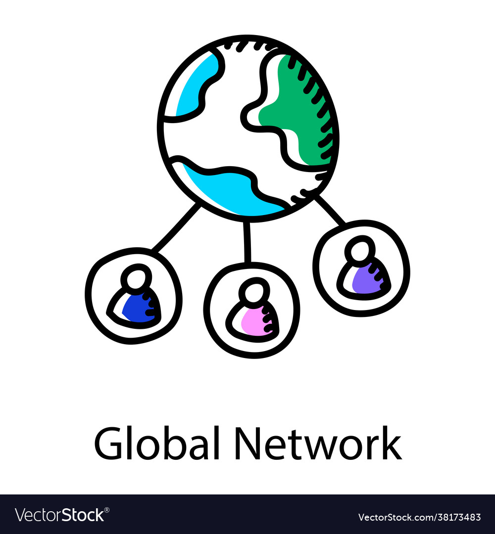 Global network Royalty Free Vector Image - VectorStock