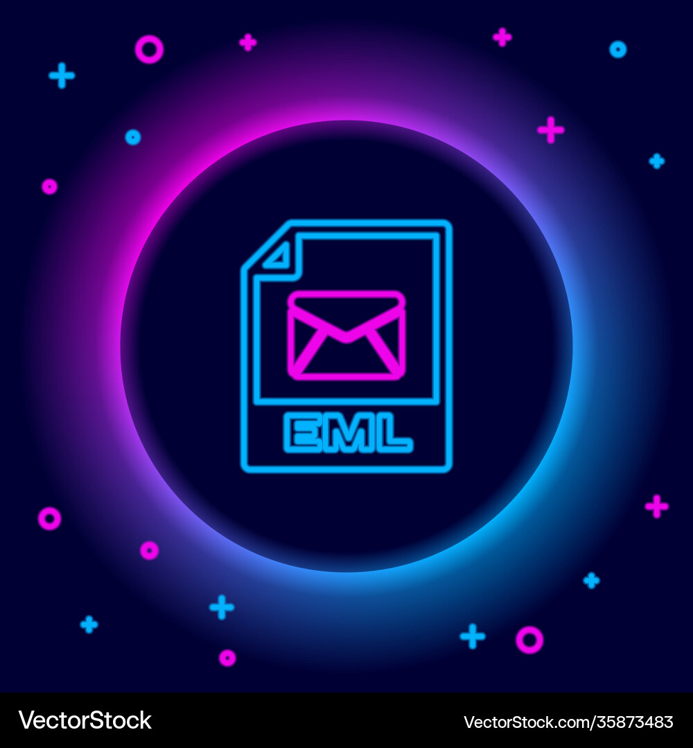 Glowing neon line eml file document download eml Vector Image