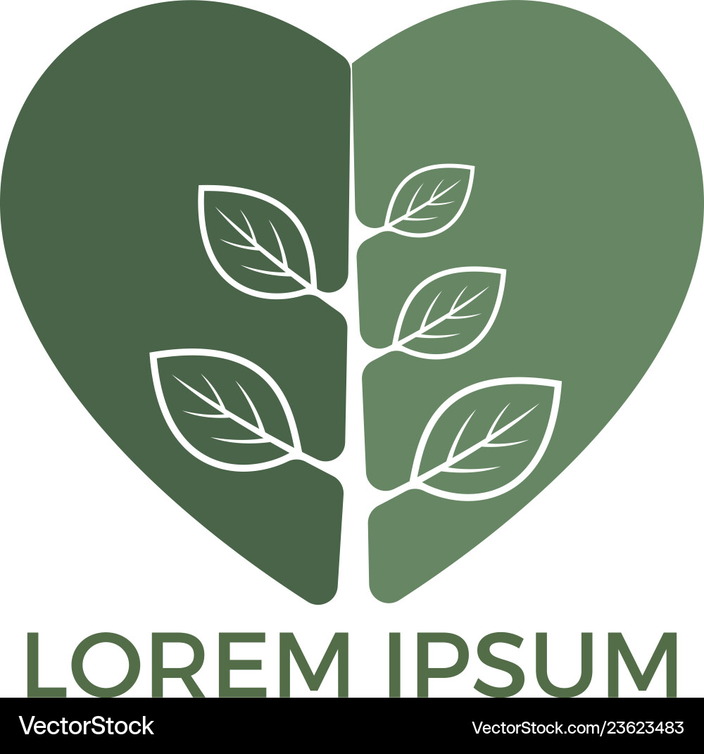 Heart tree logo design Royalty Free Vector Image
