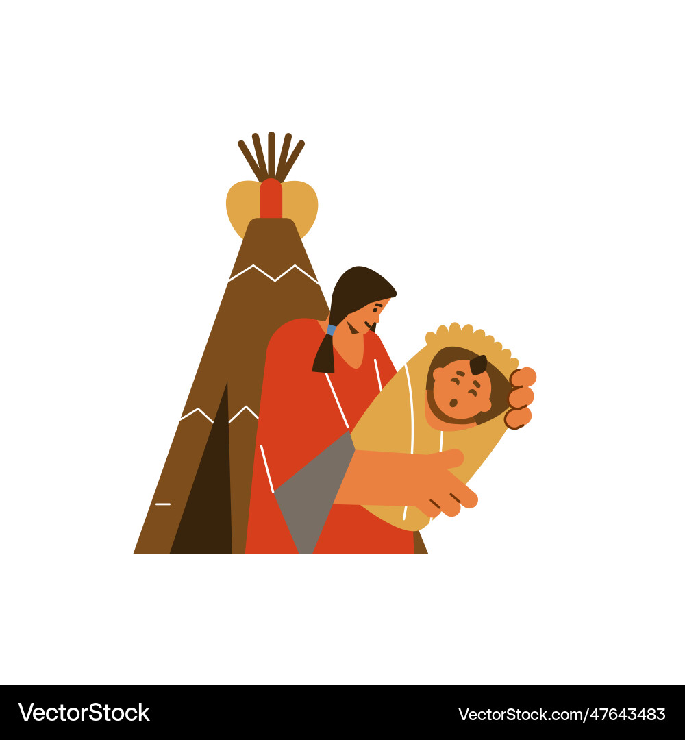 Isolated of native american Royalty Free Vector Image