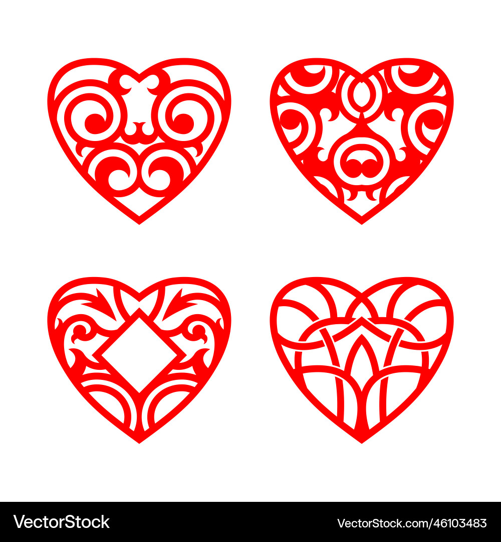 Red love icon symbol set template design Vector Image