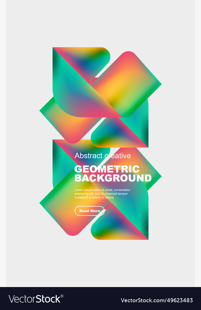 Square and triangle design with fluid gradients Vector Image