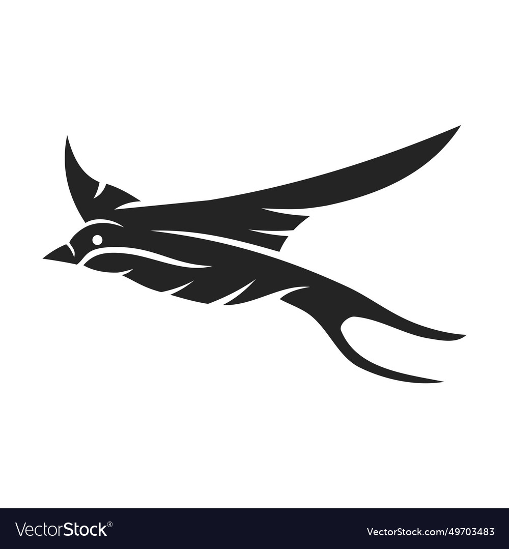 Swallow bird logo template isolated brand Vector Image