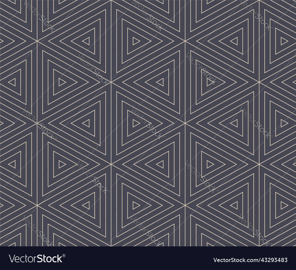 Triangle shapes grid linear outline seamless Vector Image