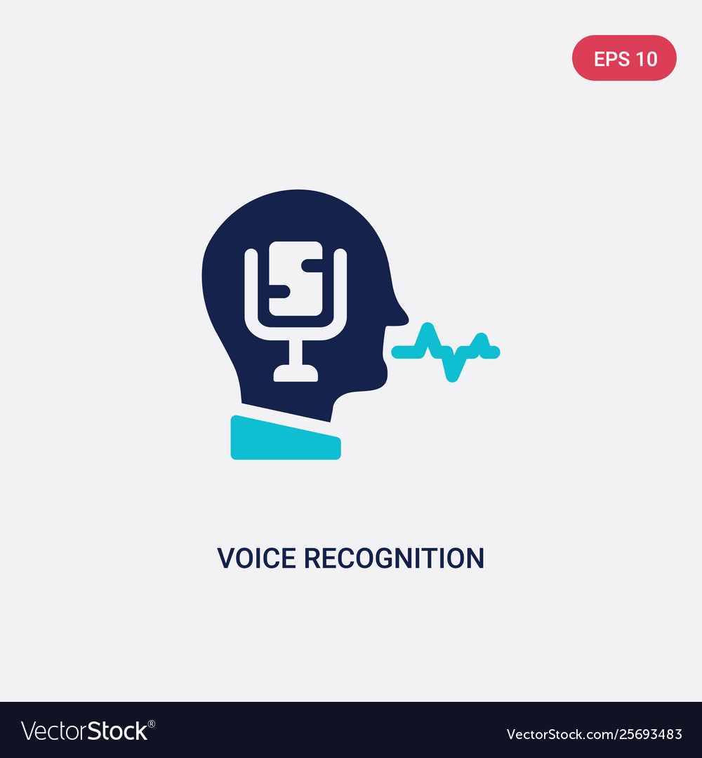 Two color voice recognition icon from artificial Vector Image