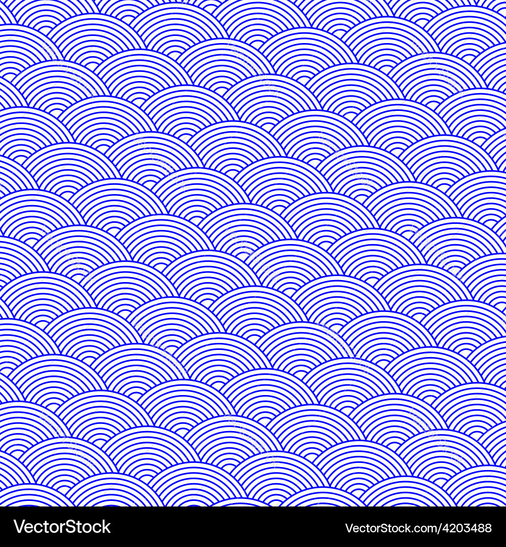 Blue abstract background of striped waves Vector Image