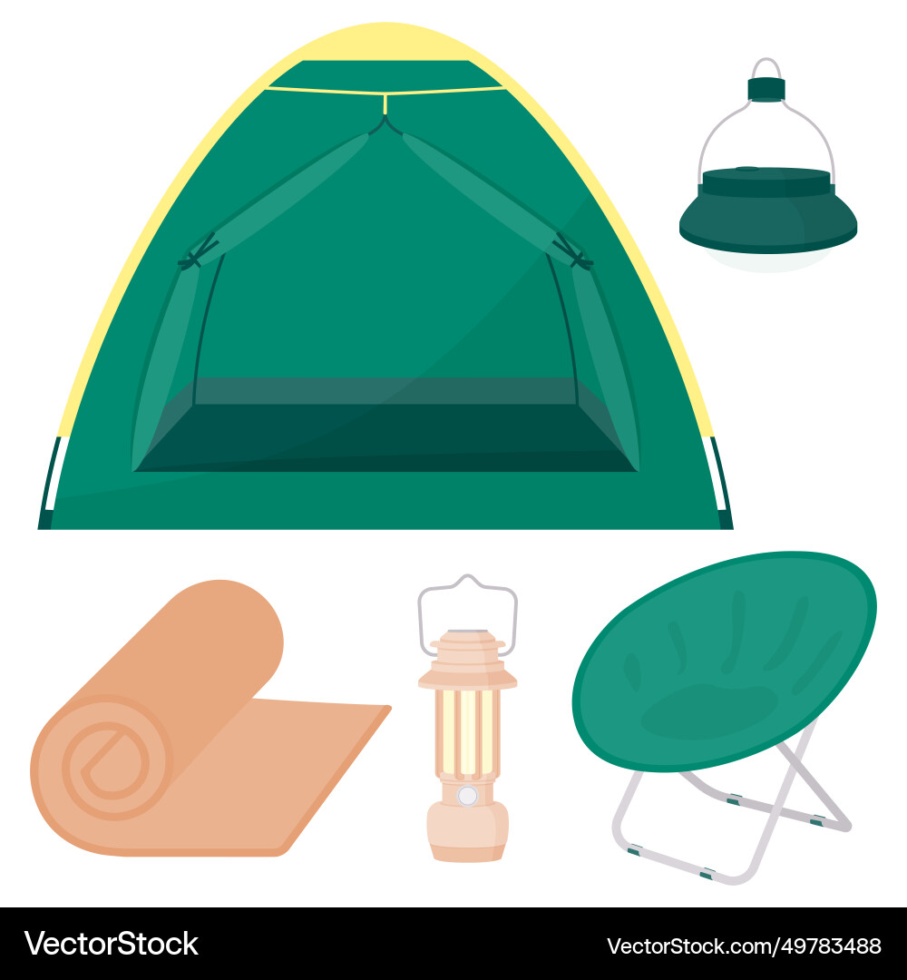 Camping kit Royalty Free Vector Image - VectorStock