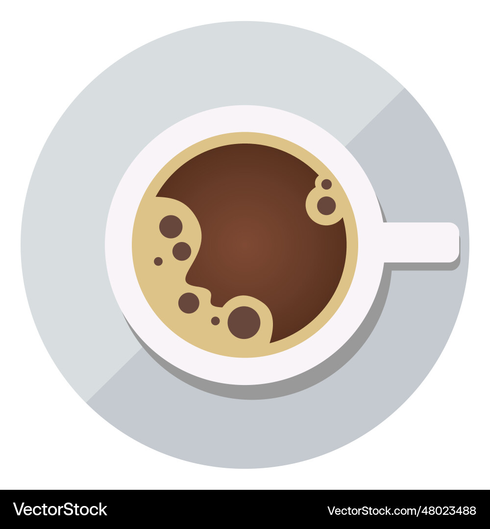 Coffee cup top view icon Royalty Free Vector Image