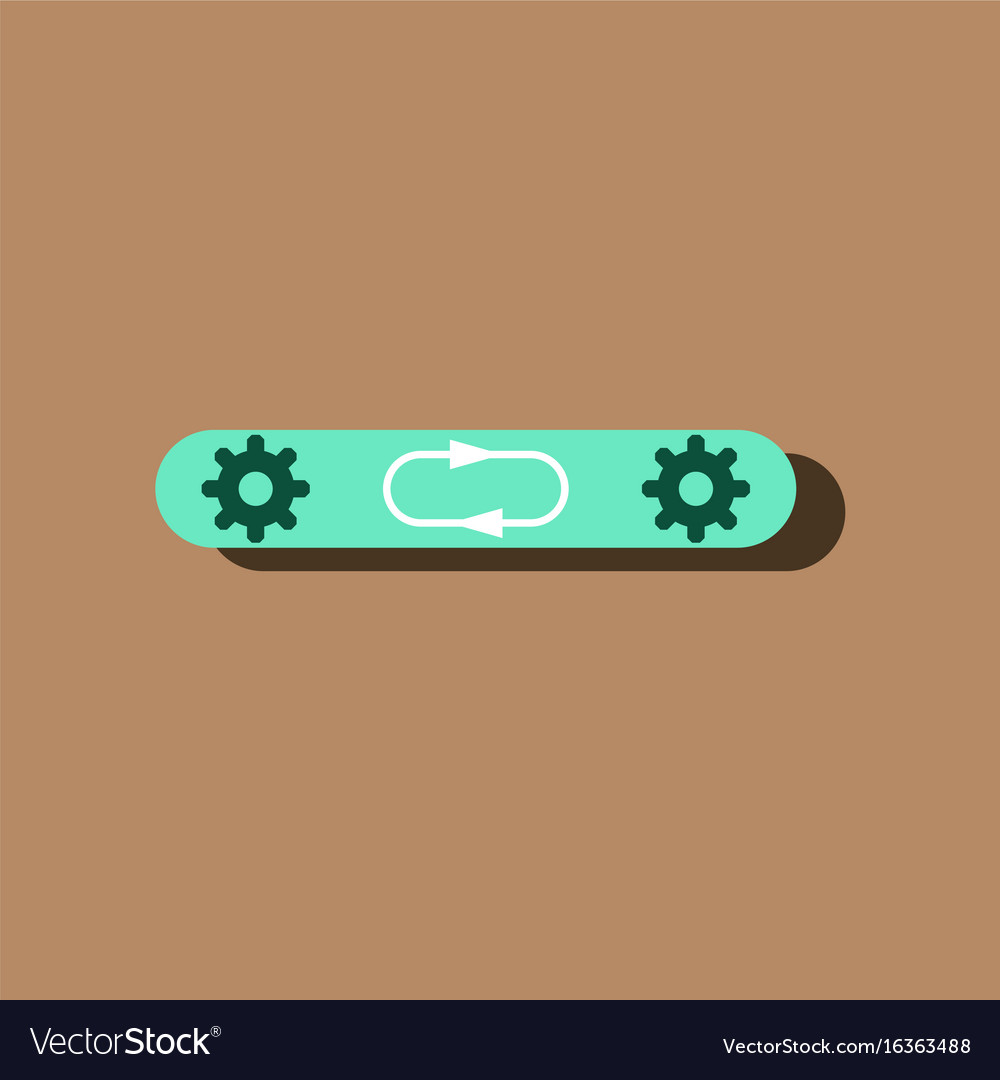 Flat icon design collection gears in process Vector Image