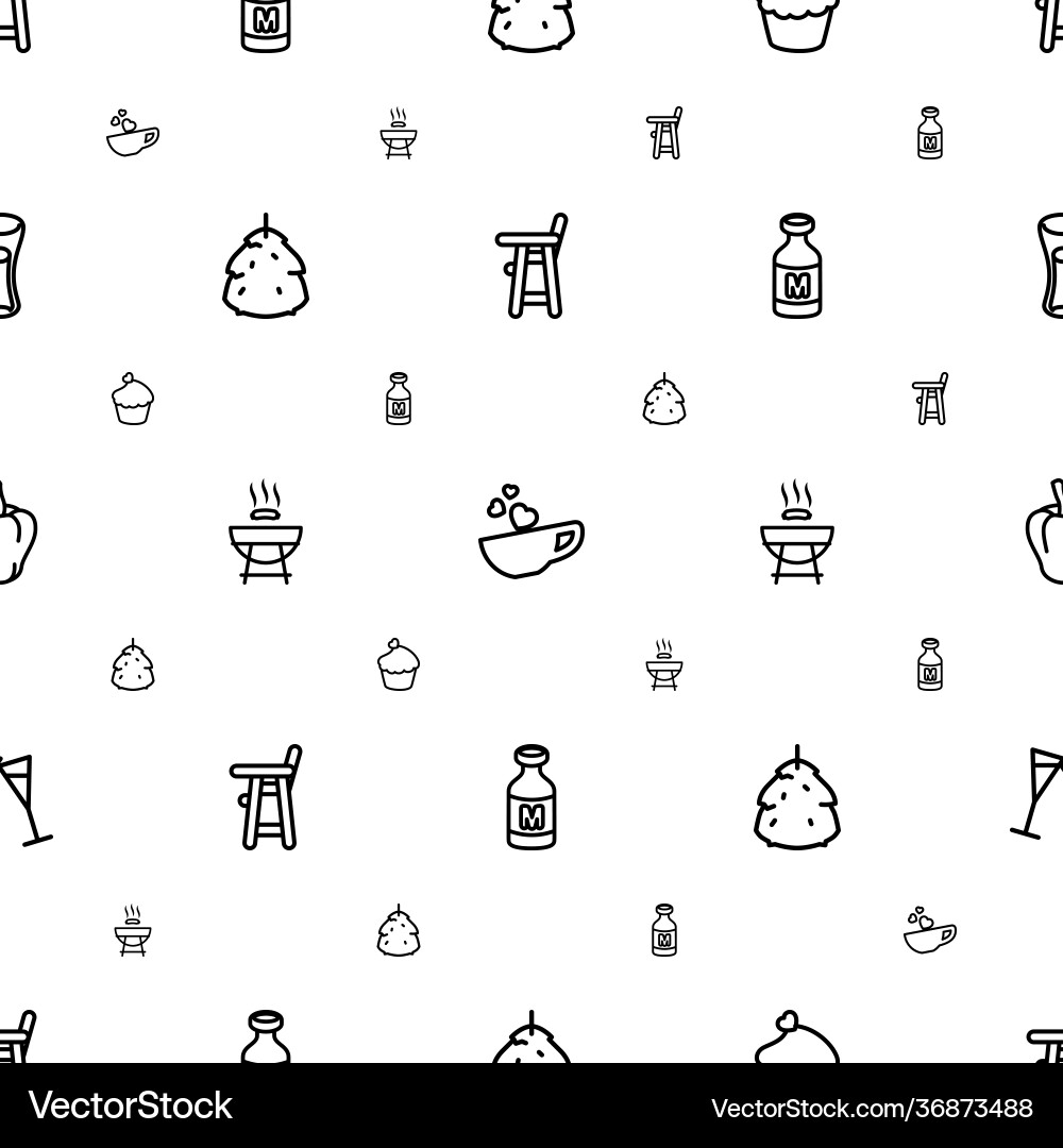 Food icons pattern seamless white background Vector Image
