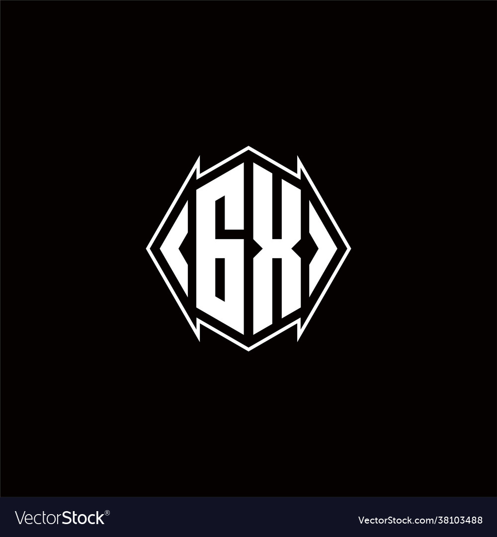 Gx logo monogram with shield shape designs Vector Image