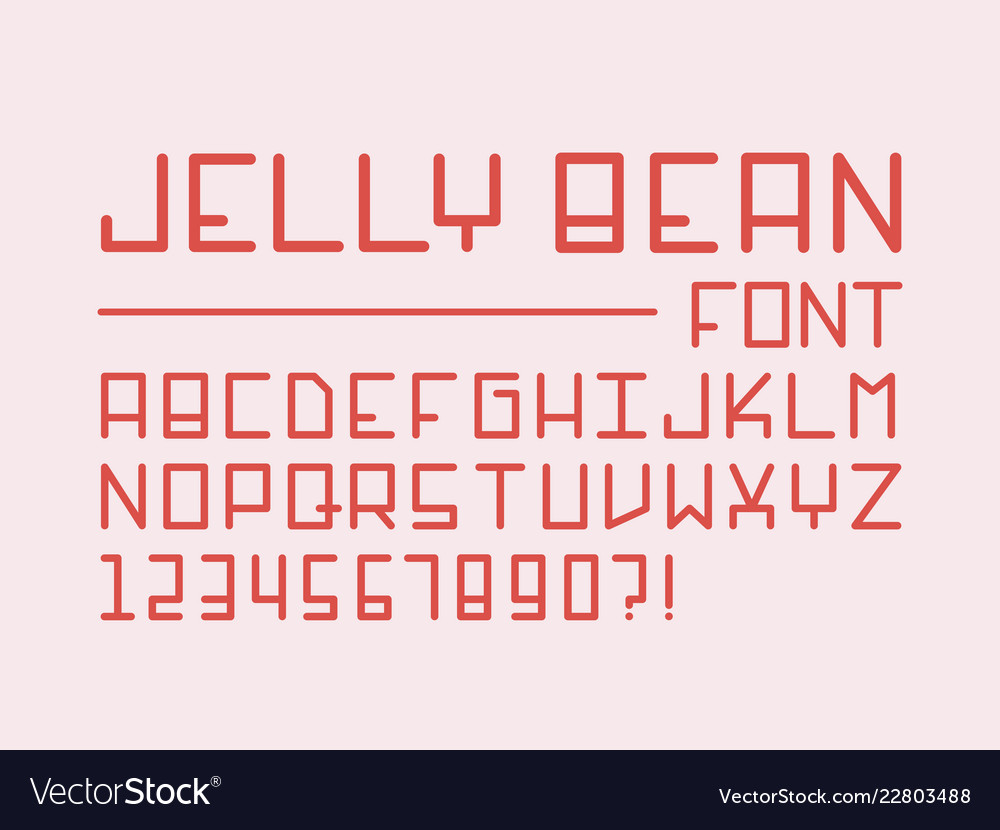 Jelly bean font alphabet Royalty Free Vector Image