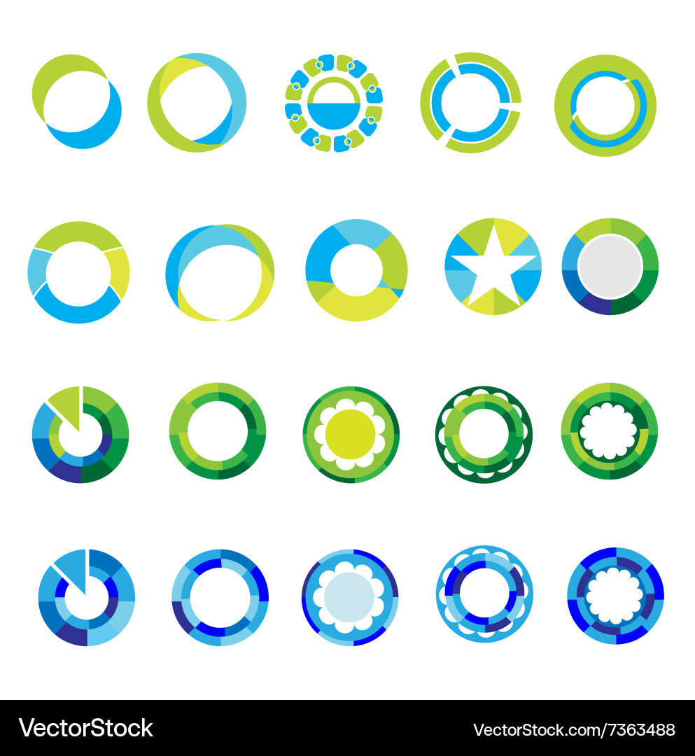 Logo templates set abstract circle signs and Vector Image