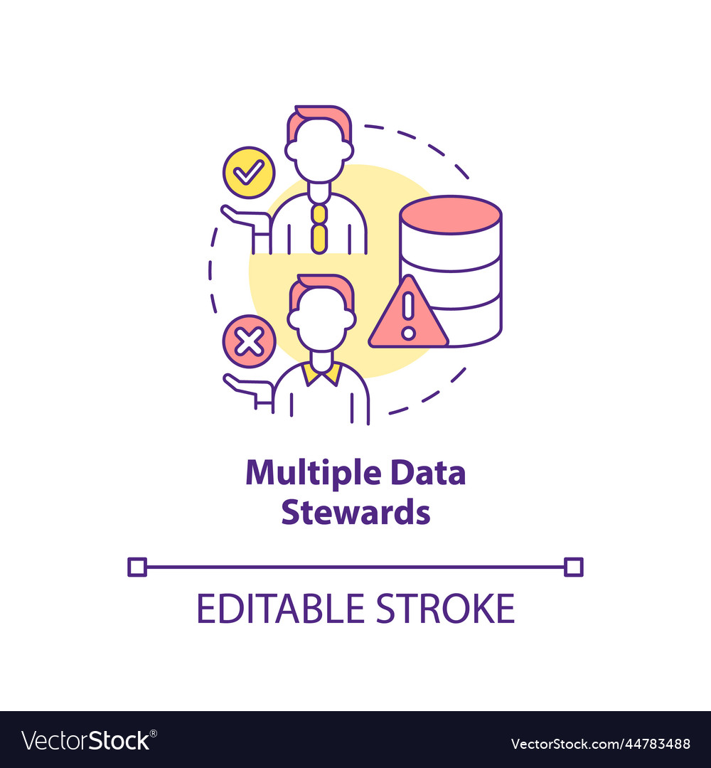 Multiple data stewards concept icon Royalty Free Vector