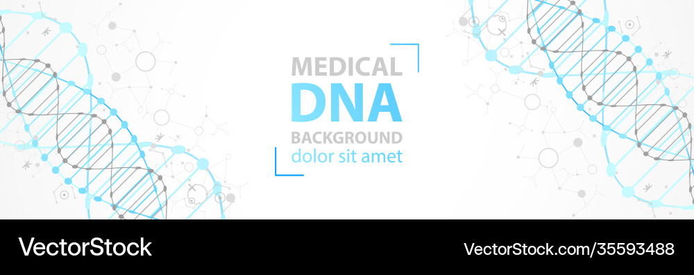 Science template wallpaper or banner with a dna Vector Image