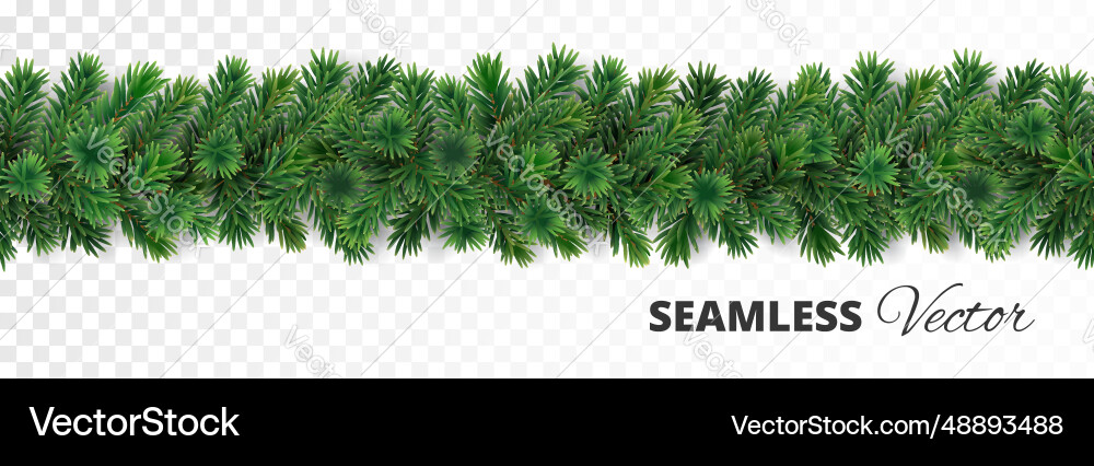 Seamless christmas tree garland pine Royalty Free Vector