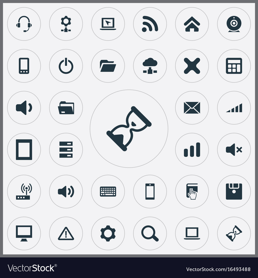 Set of simple technology icons Royalty Free Vector Image