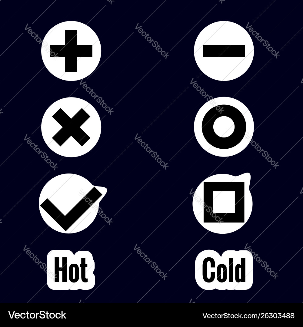 Set stickers symbols in flat style Royalty Free Vector Image