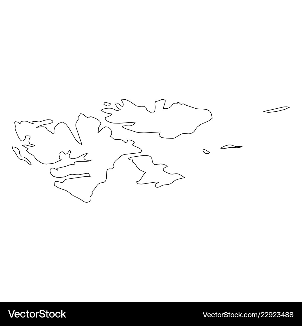 Svalbard islands - solid black outline border map Vector Image