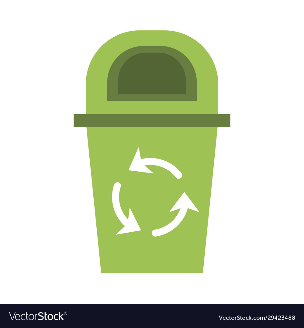 Waste bin with recycle arrows Royalty Free Vector Image