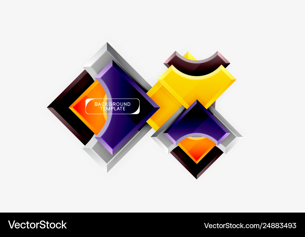 3d futuristic shapes abstract background Vector Image