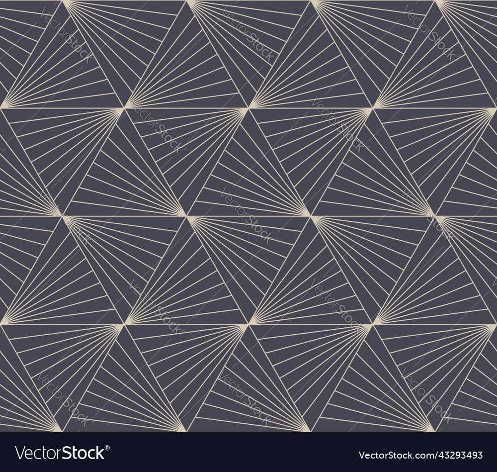 Art deco triangles outline seamless pattern Vector Image