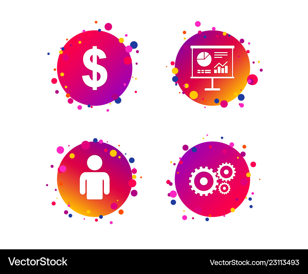 Business signs human and presentation board Vector Image