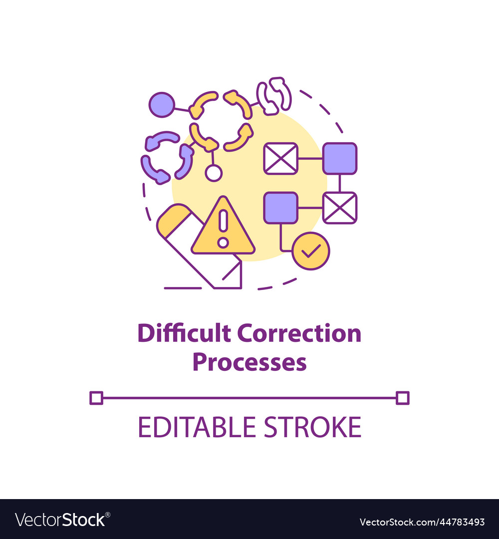 Difficult correction processes concept icon Vector Image
