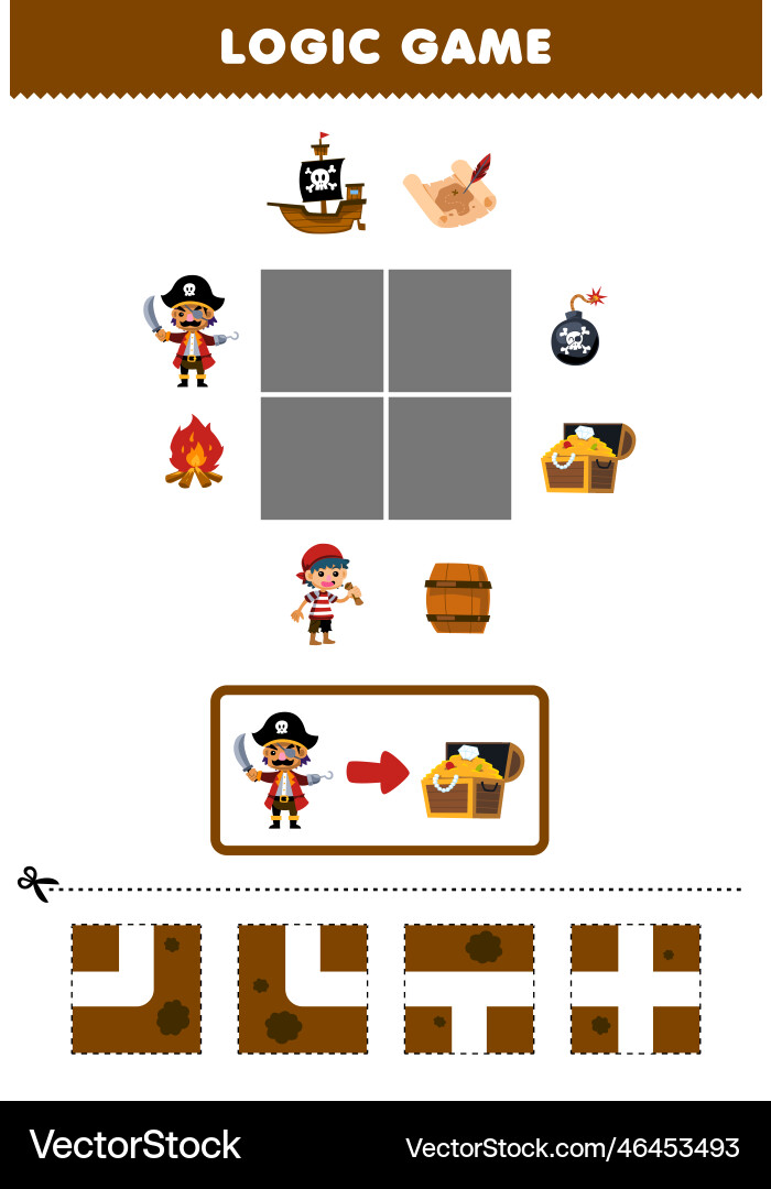 Education game for children logic puzzle build Vector Image