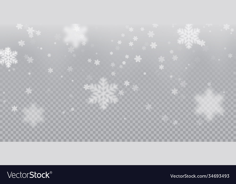 Falling snowflake pattern background white Vector Image