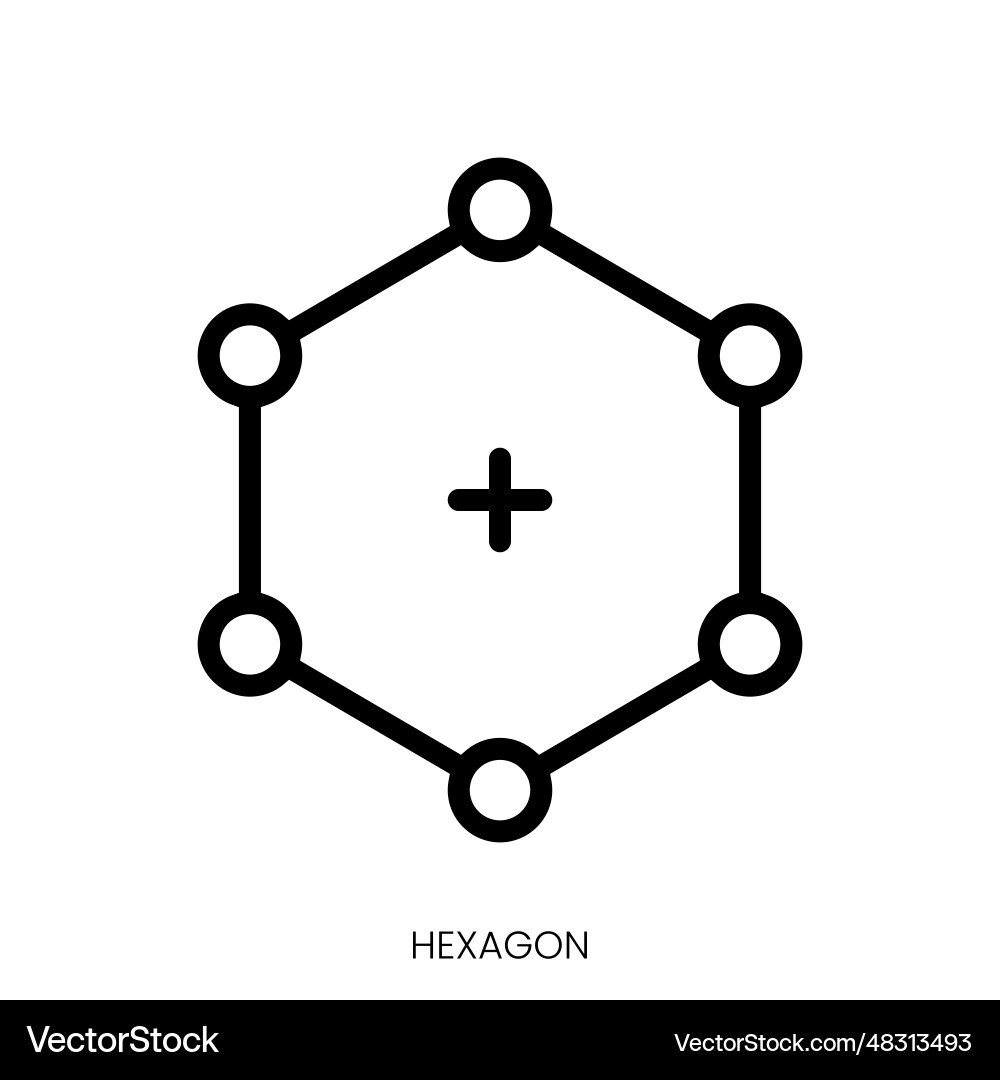 Hexagon icon line art style design isolated Vector Image