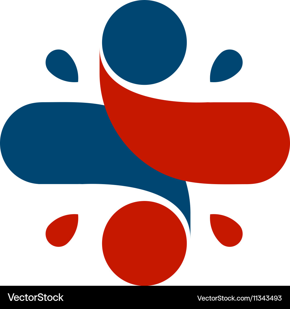 Isolated abstract colorful cross logo human Vector Image