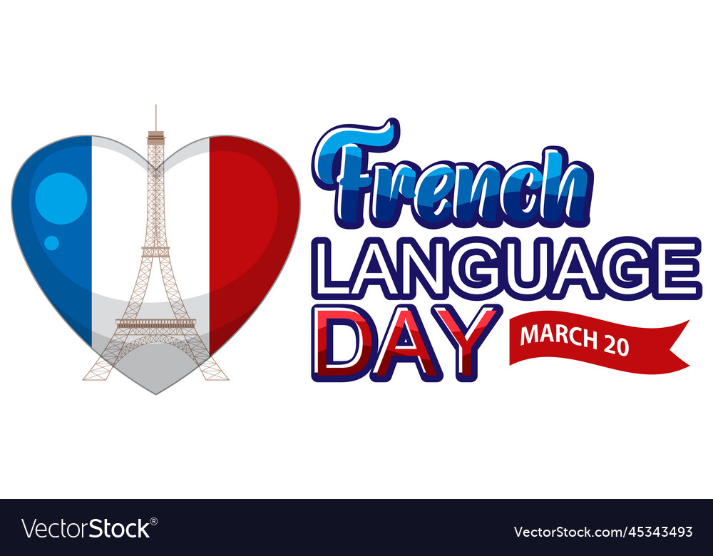 March french language day Royalty Free Vector Image