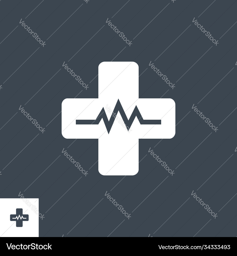 Medical cross related glyph icon Royalty Free Vector Image