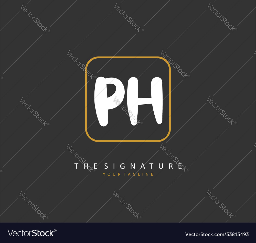 P h ph initial letter handwriting and signature Vector Image