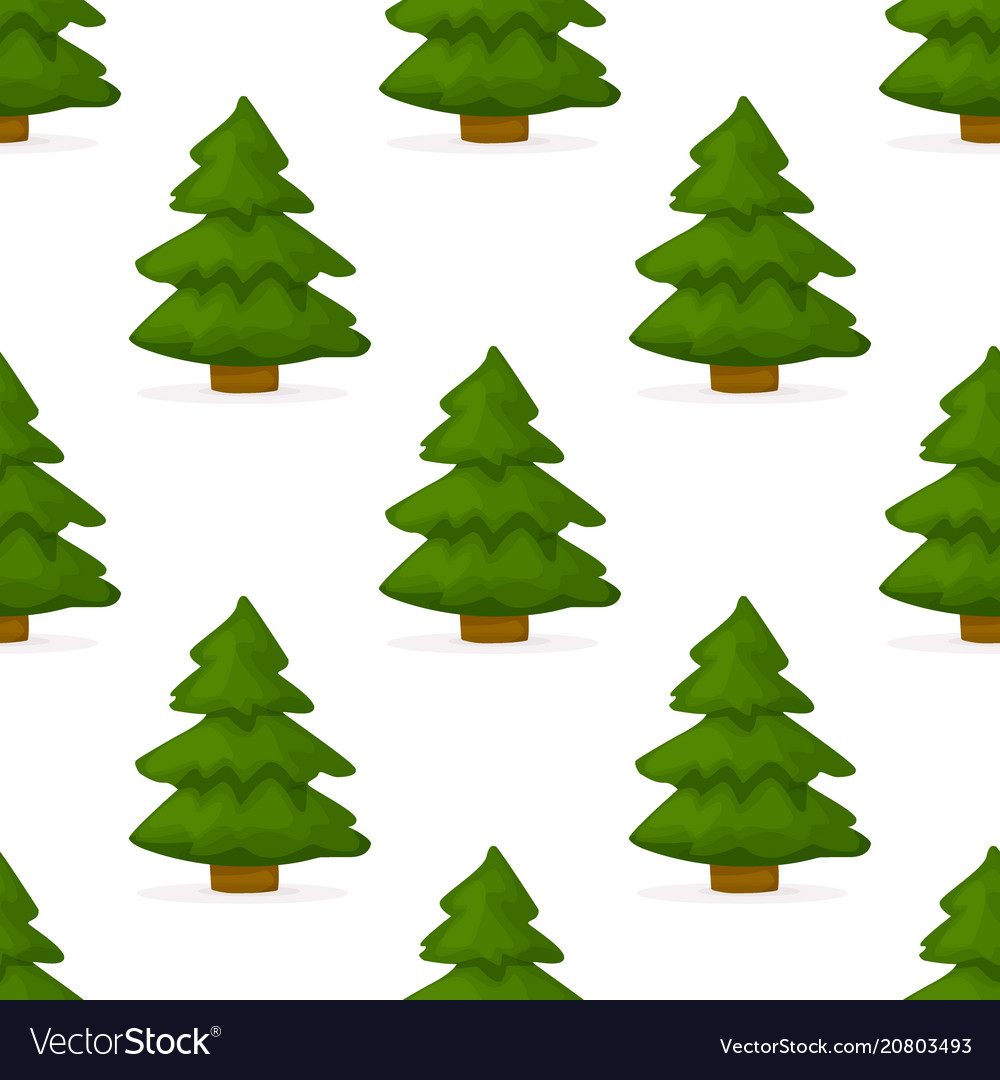 Pine tree forest seamless pattern background Vector Image