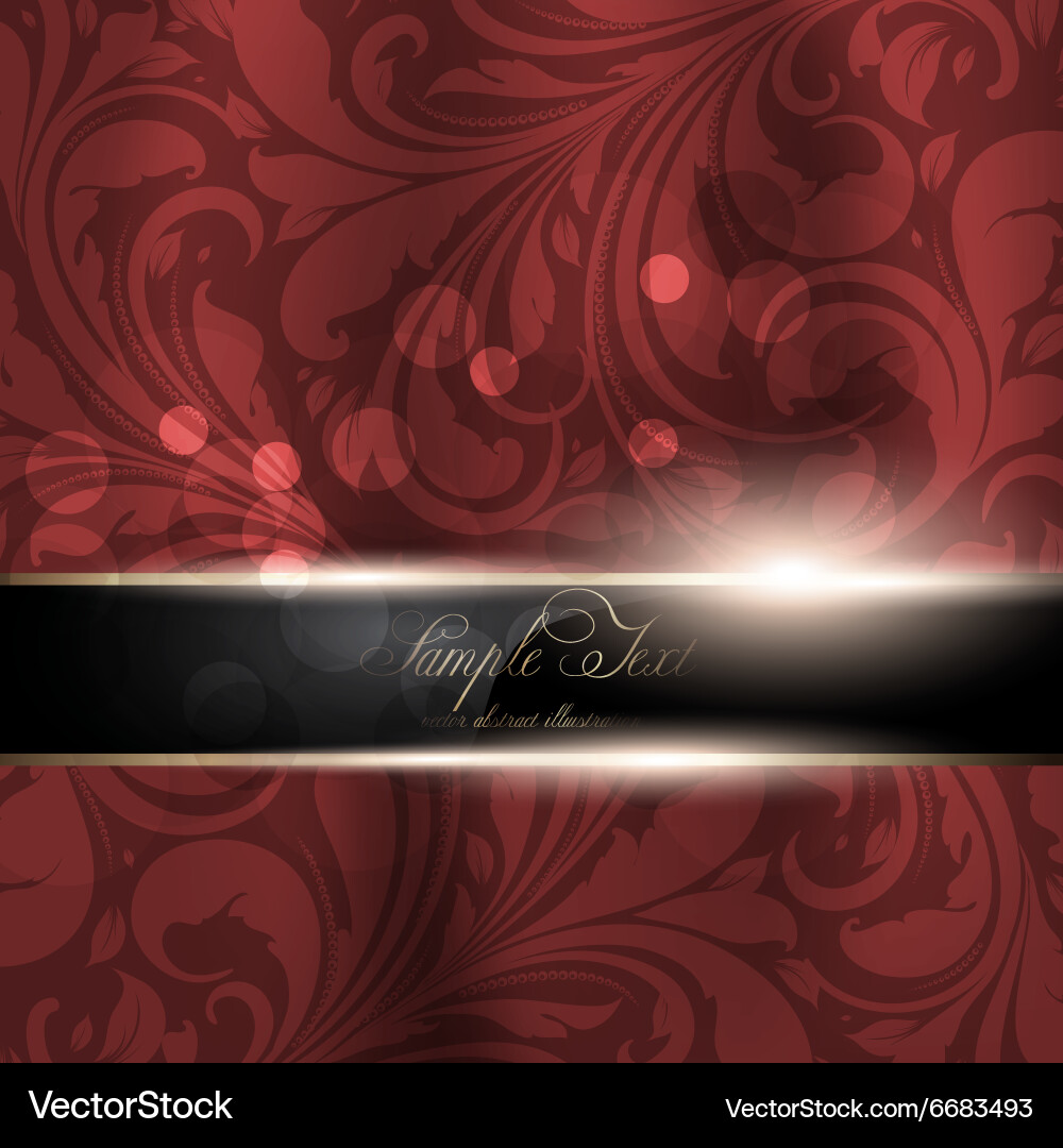 Seamless red floral spring wallpaper with banner Vector Image