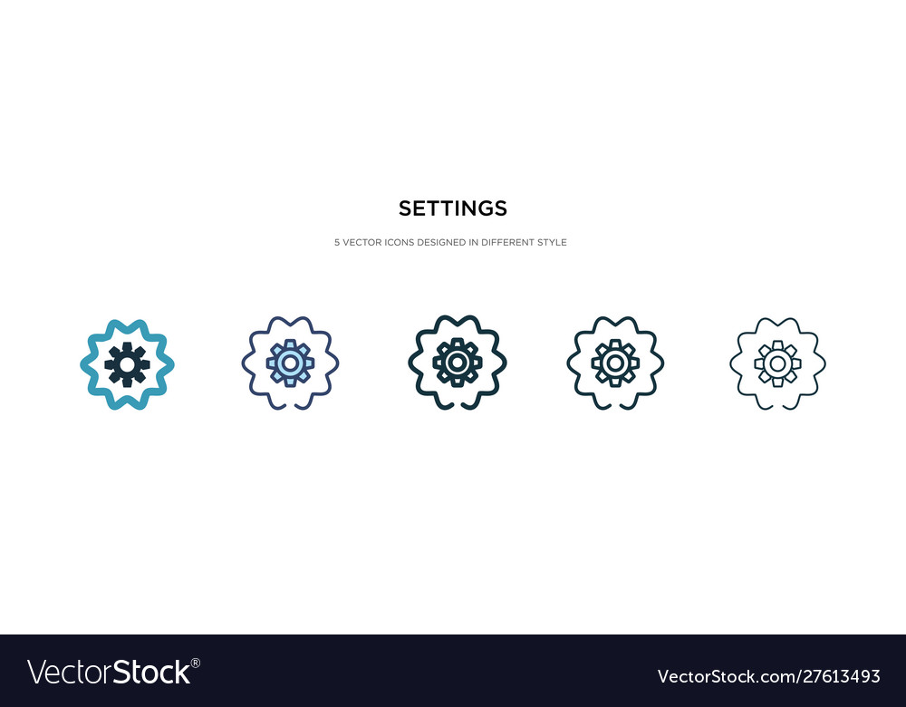 Settings icon in different style two colored Vector Image
