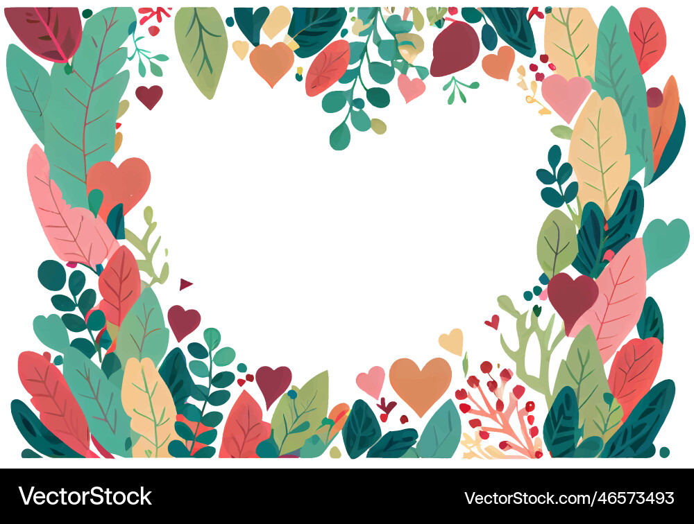Sticker cartoon style heart shape frame isolated Vector Image