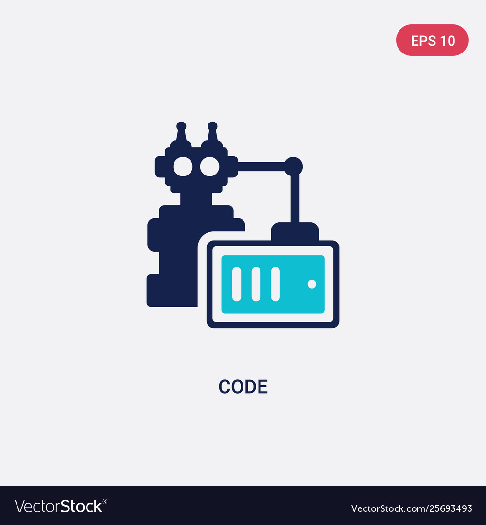 Two color code icon from artificial intelligence Vector Image