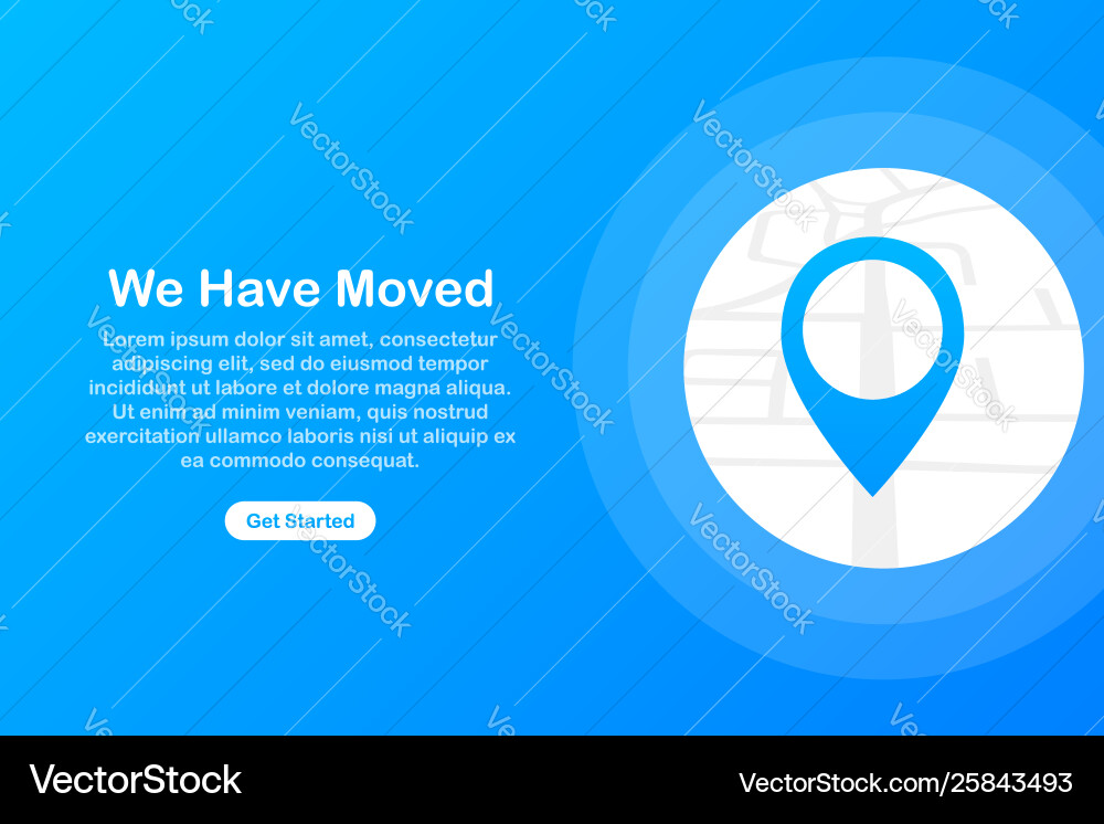 We have moved moving office sign clipart image Vector Image