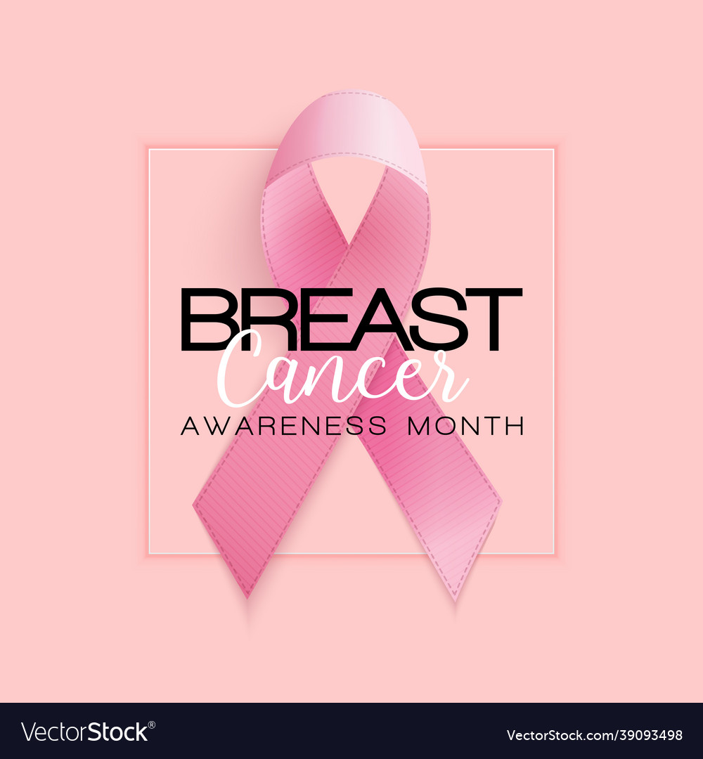 Breast cancer awareness month pink ribbon Vector Image